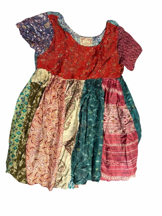 Tangibles | Dresses | Tangibles Patchwork Boho Silk Dress Mixed Floral ...